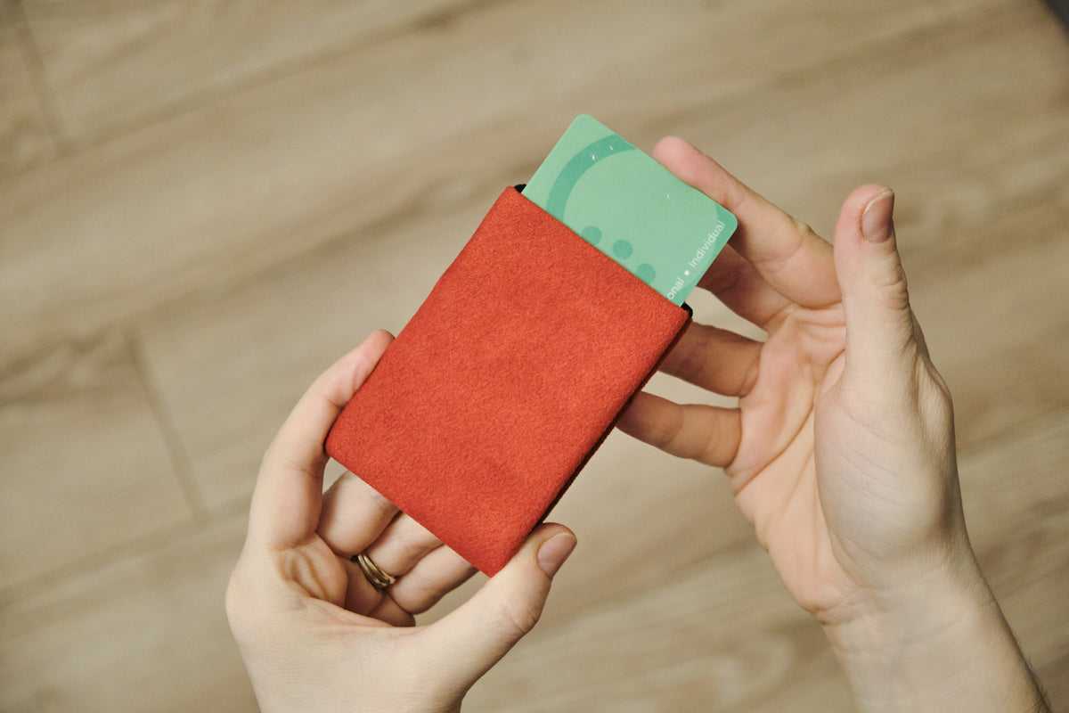 Say Goodbye to Bulky Wallets with Our Sleek Alcantara Minimalist Wallet ...